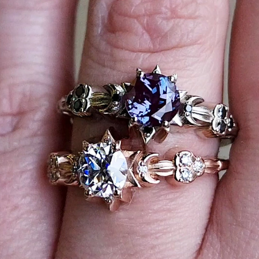 *Setting Only* Celestial Engagement Ring for Build your own Ring – Swank Metalsmithing