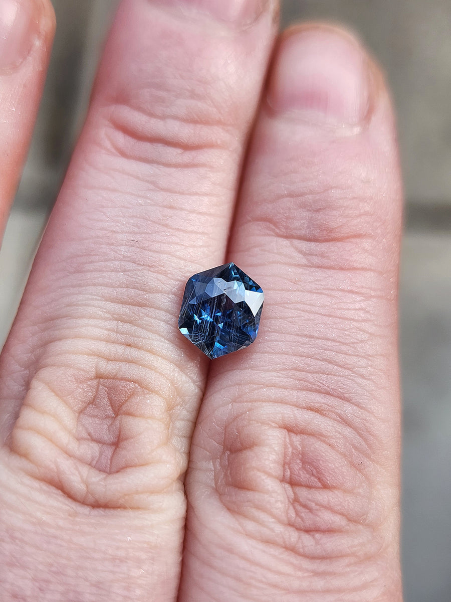 2.06ct Natural Montana Sapphire Heated Fancy Hexagon – Swank Metalsmithing
