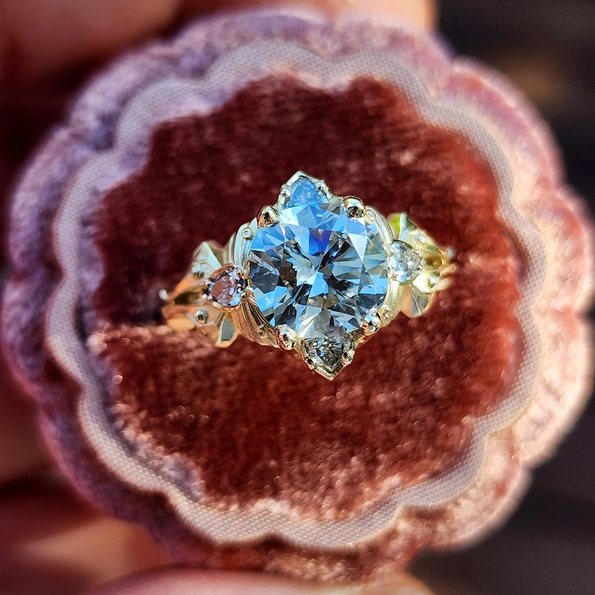 Ready to Ship Size 6-8 All Lab Diamond Luna Moth Engagement Ring with ...